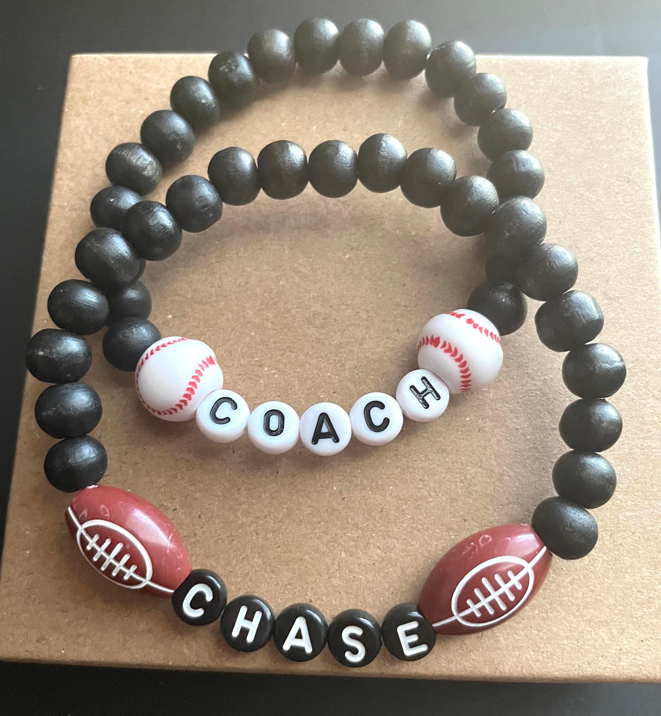Custom Sport Bracelet, Sports Themed Birthday Party Favors, Sports ...