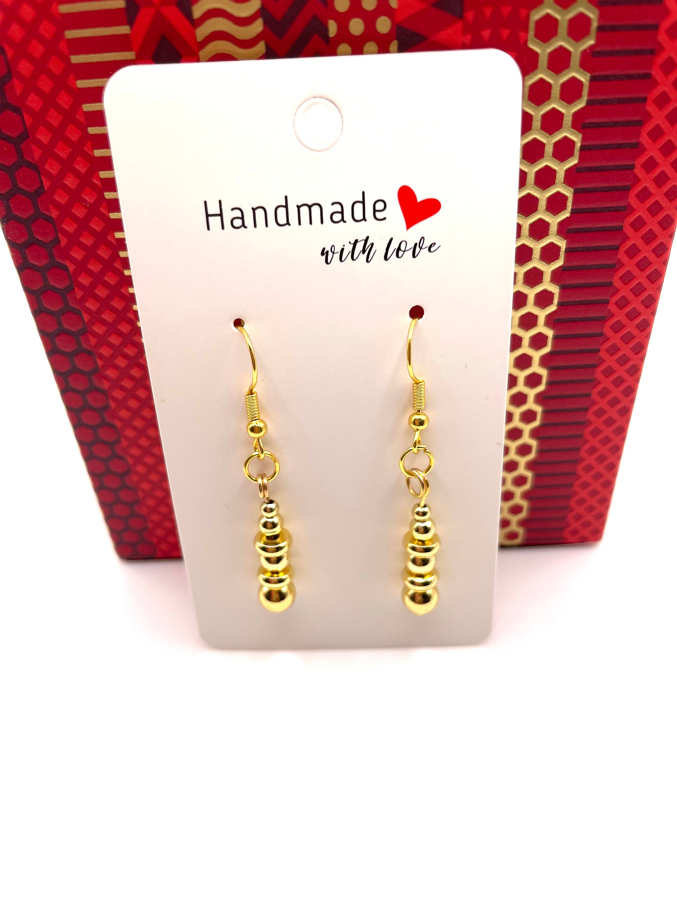 Cute Gold Earrings for Prom 18k Gold Plated. - Etsy