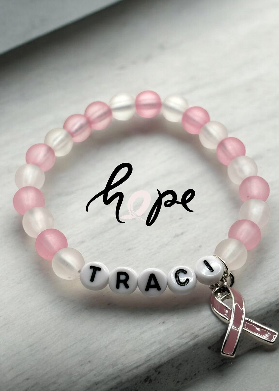 Personalized Breast Cancer Bracelet, Breast Cancer Awareness Bracelets ...