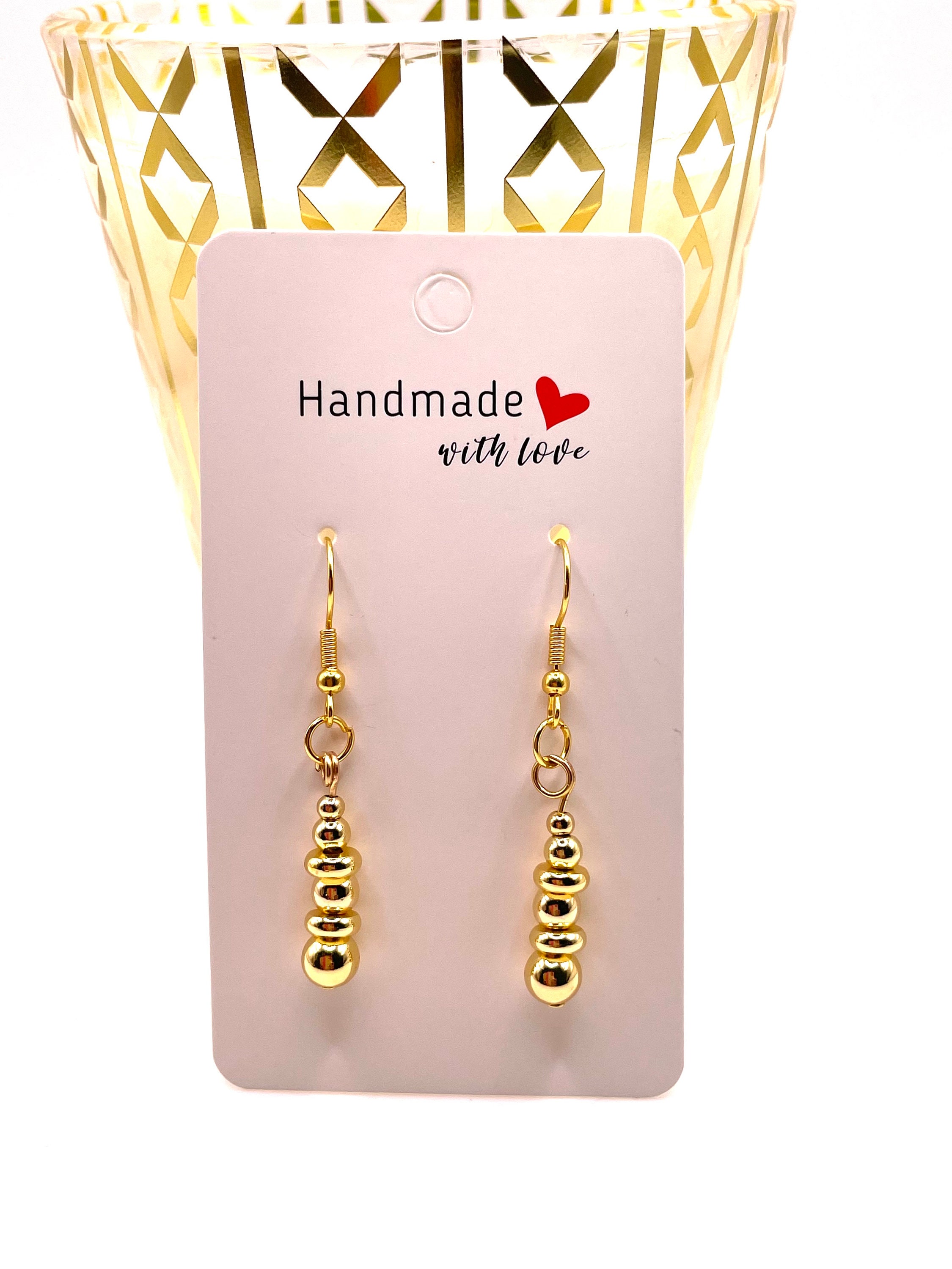 Cute Gold Earrings for Prom 18k Gold Plated. - Etsy