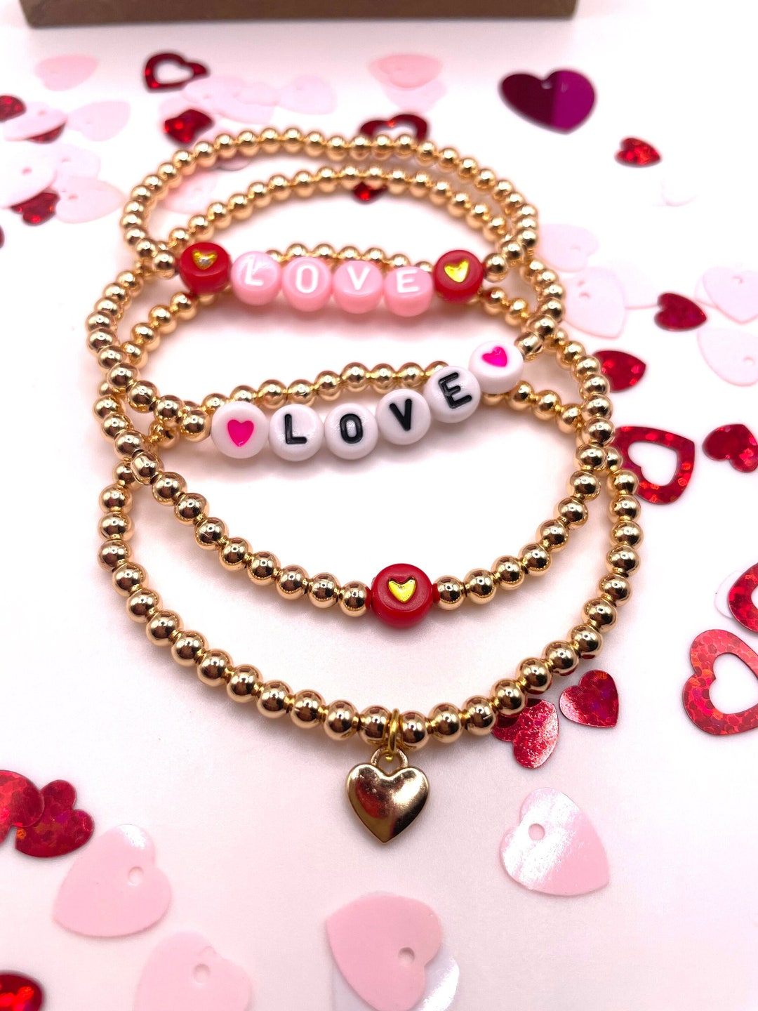 4mm 18k Gold Plated Personalized Beaded Name Bracelet Custom Gold ...