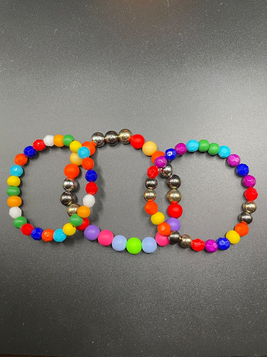 Rainbow Beaded Bracelets-colorful Bracelets-couples Bracelets-tacky ...