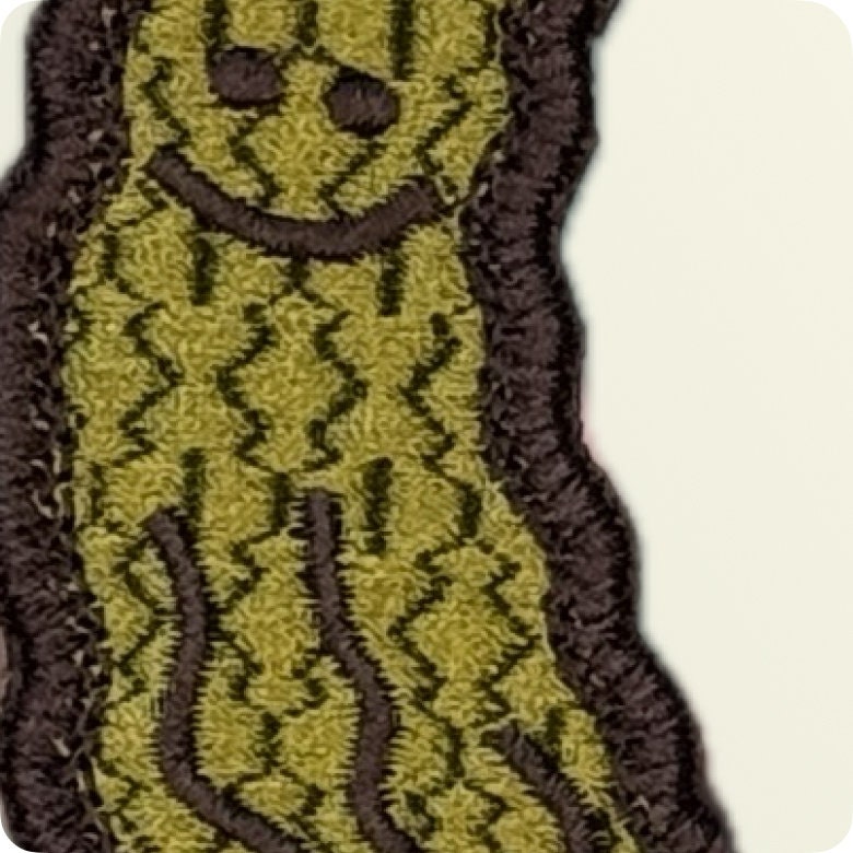 Smiling Pickle Patch Set Iron-on & Sew-on , Sticker Cute Veggie ...