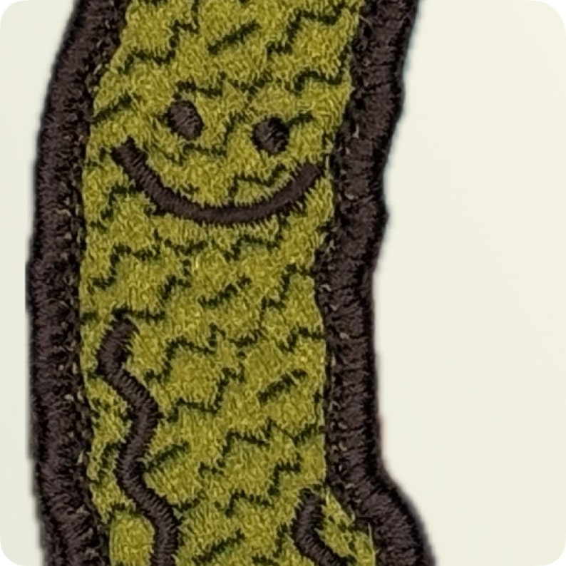 Smiling Pickle Patch Set Iron-on & Sew-on , Sticker Cute Veggie ...