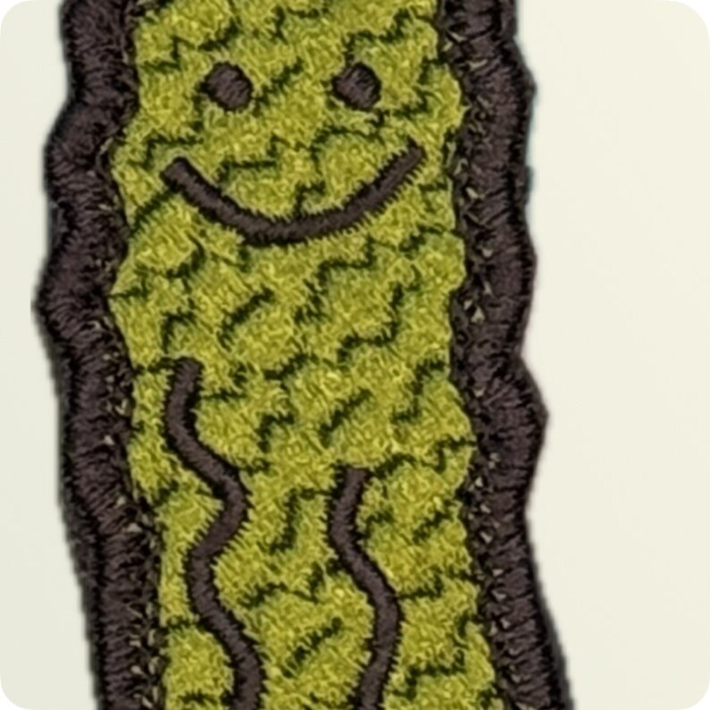 Smiling Pickle Patch Set Iron-on & Sew-on , Sticker Cute Veggie Appliques in Three Shapes ...