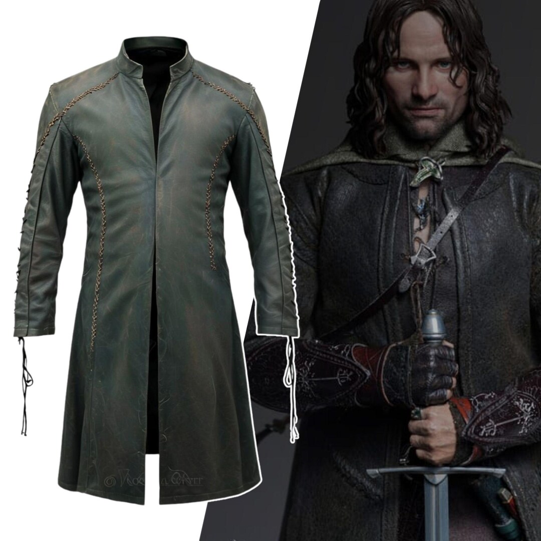 Aragorn Cosplay Leather Duster Coat Lord of the Rings Cosplay Costume ...