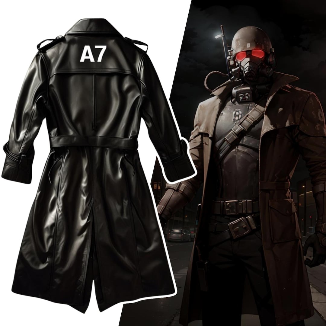 A7 Ranger Coat, Fallout New Vegas Armor Costume Coat, Men's Leather ...