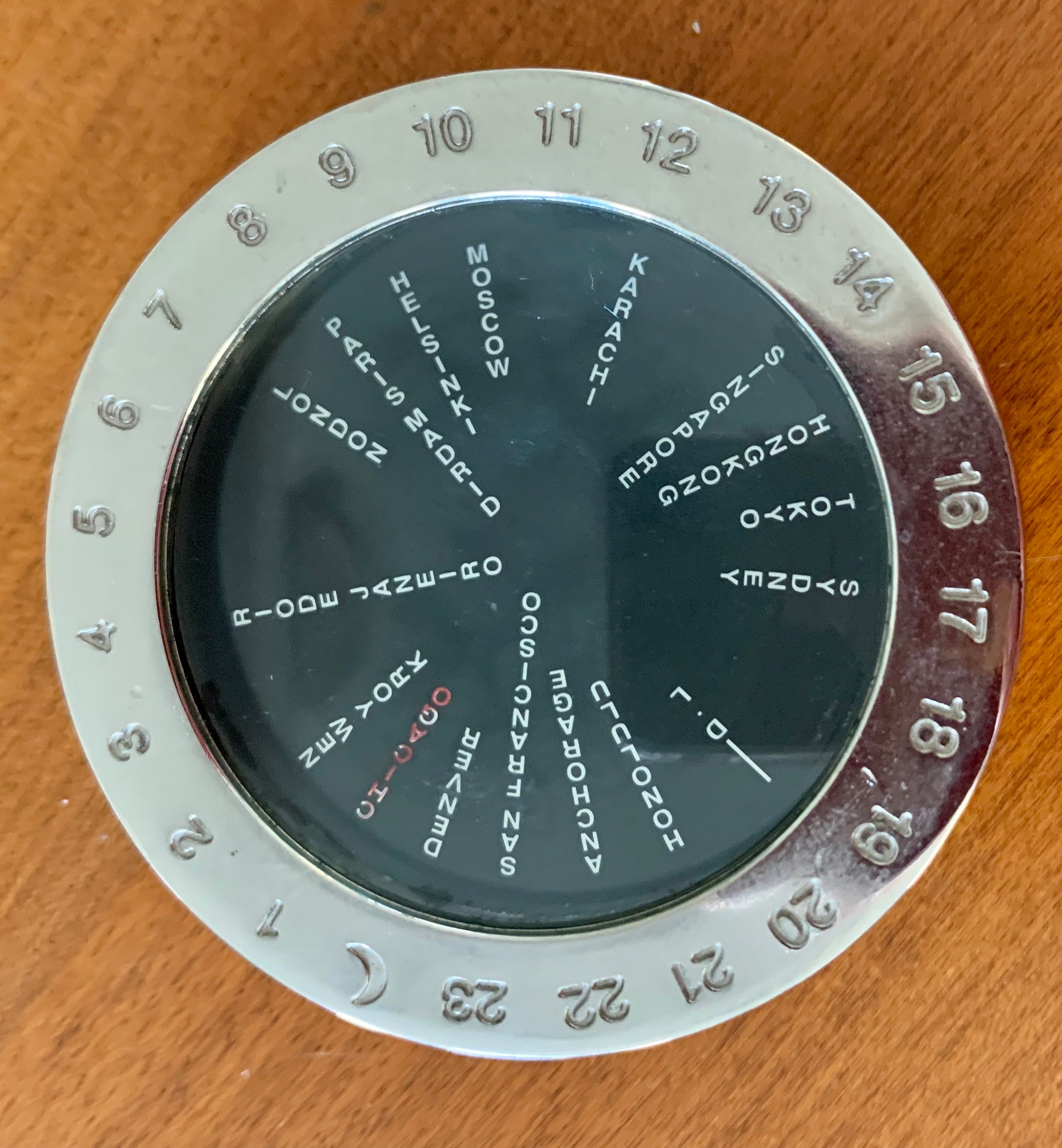 Vintage Time Zone Clock Paperweight - Etsy