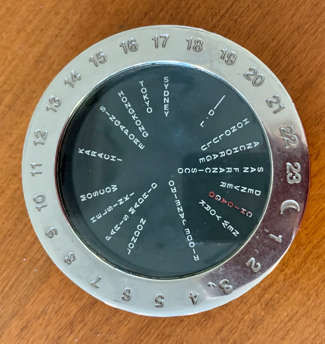 Vintage Time Zone Clock Paperweight - Etsy