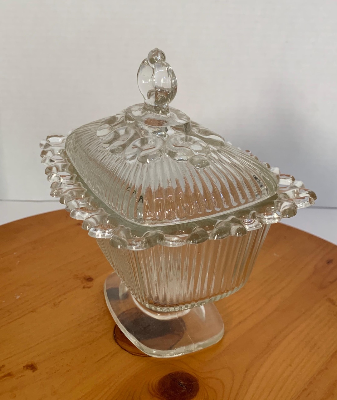 Vintage Clear Depression Glass Candy Dish - Etsy