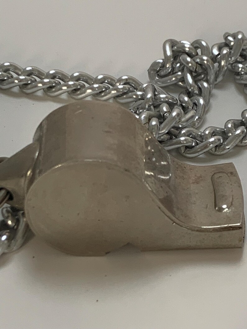 Vintage Chrome Whistle W/ Cork Ball and Heavy Silver Chain - Etsy
