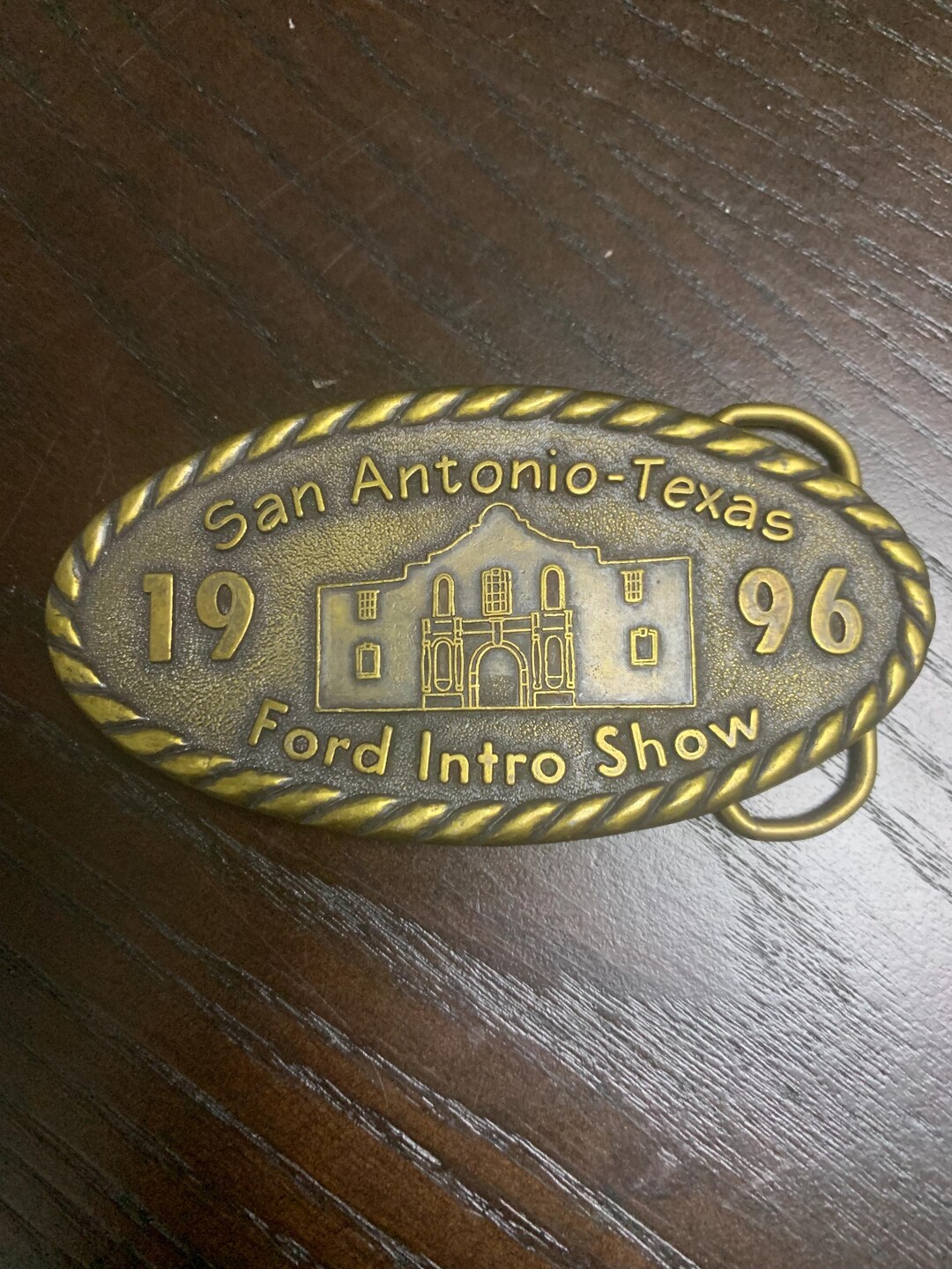 Vintage 1996 San Antonio Texas Ford Intro Show Solid Brass Belt Buckle ...