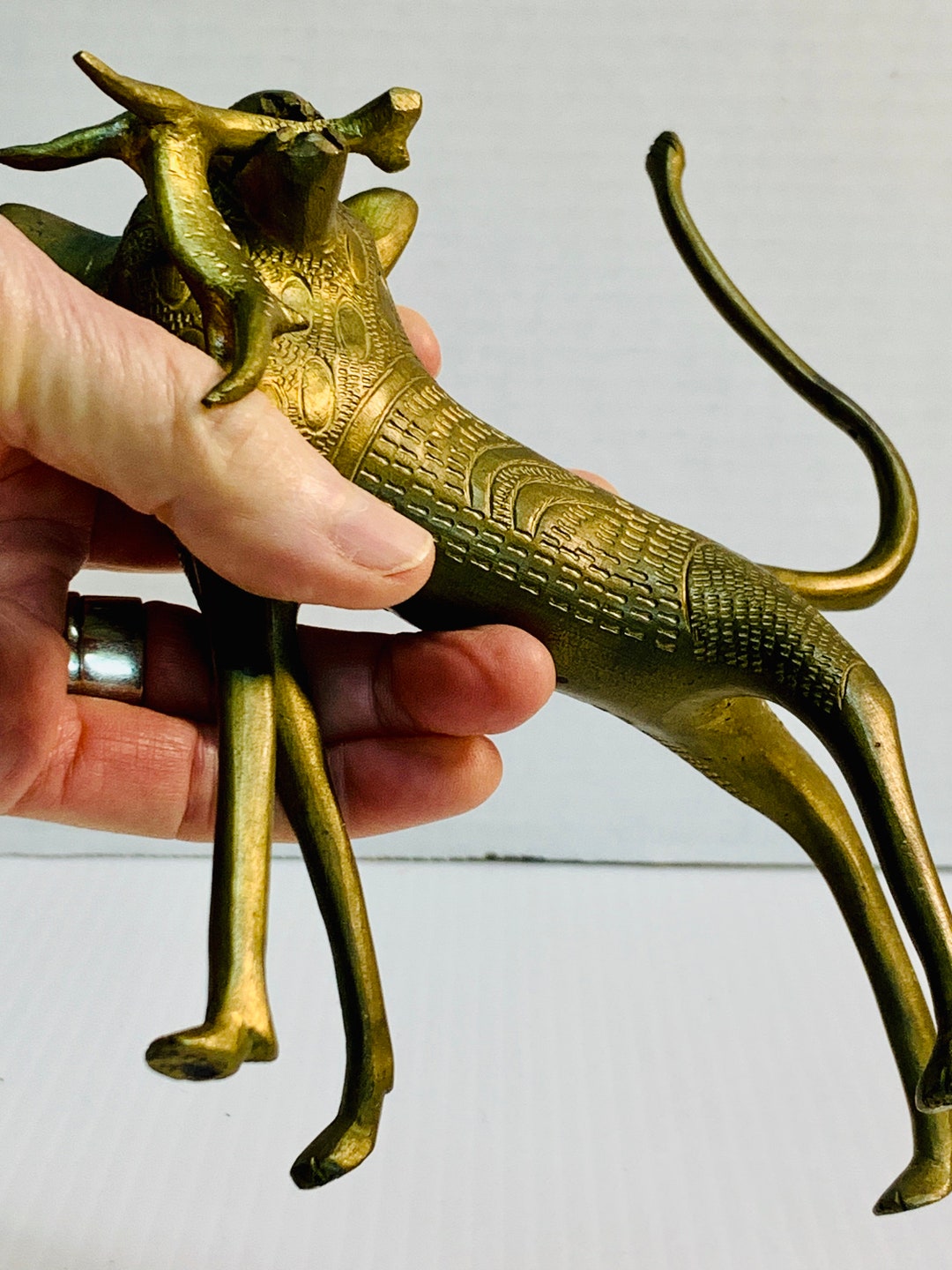 Vintage Benin African Brass Animal Cat or Lion With Prey - Etsy