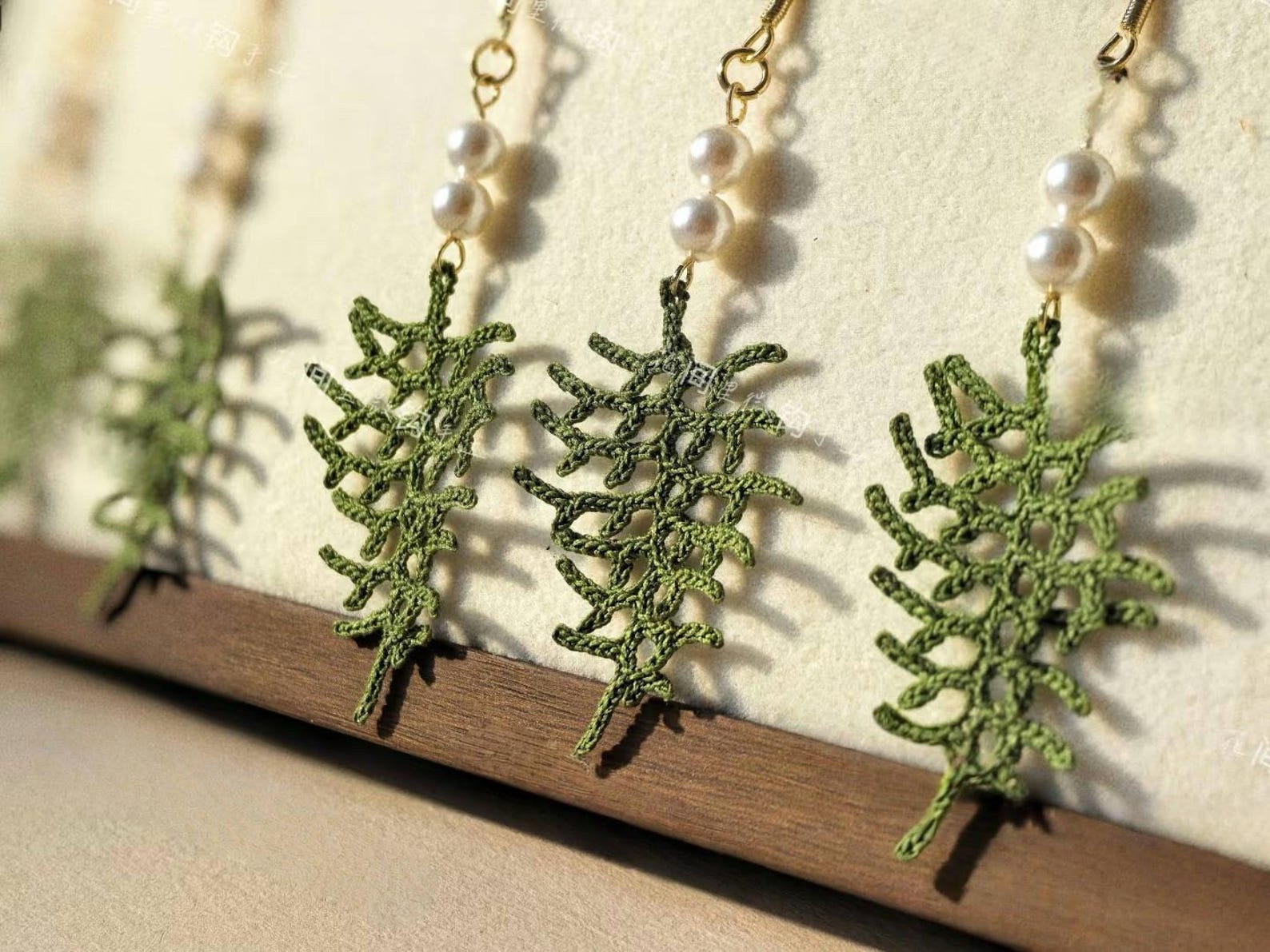Micro Crochet Earrings, Handmade, Nature Inspired Jewelry, Art Nouveau ...