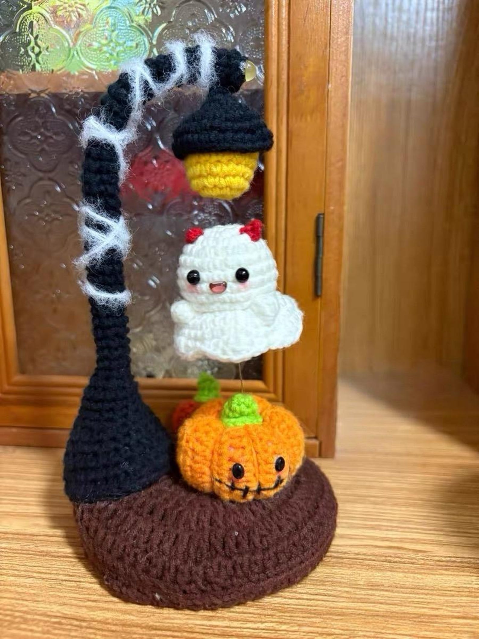 Crochet Halloween Ghost & Pumpkin | Handmade Floating Amigurumi Decor ...