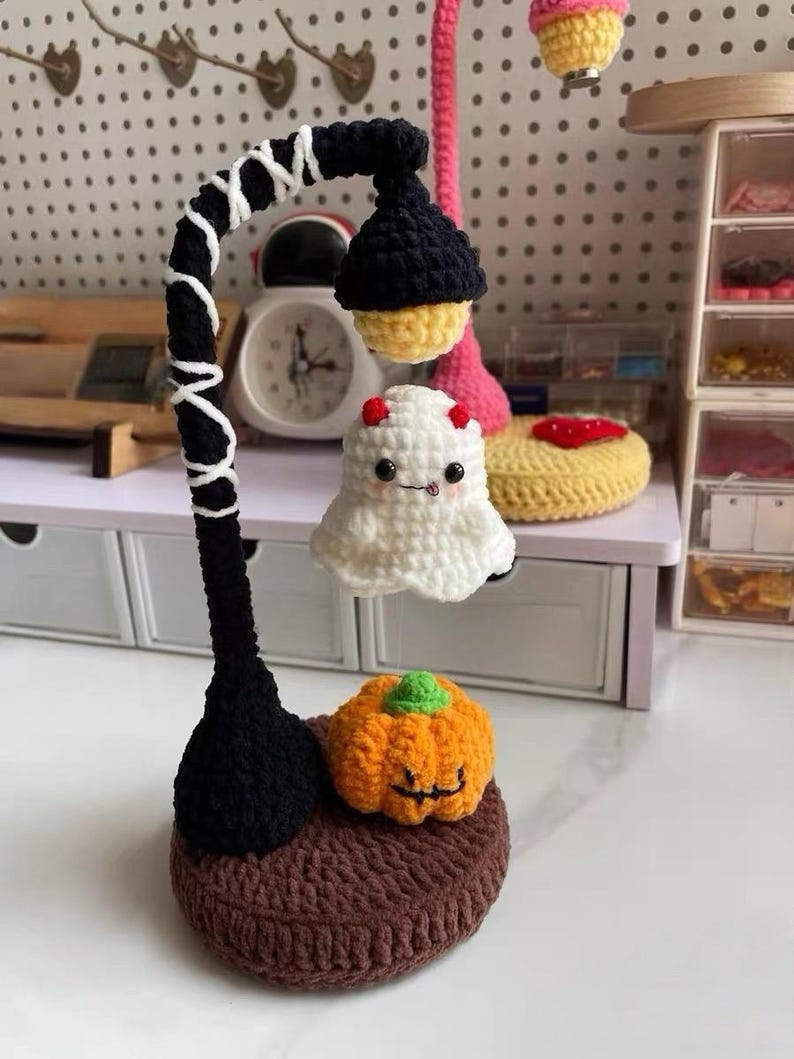 Crochet Halloween Ghost & Pumpkin | Handmade Floating Amigurumi Decor ...