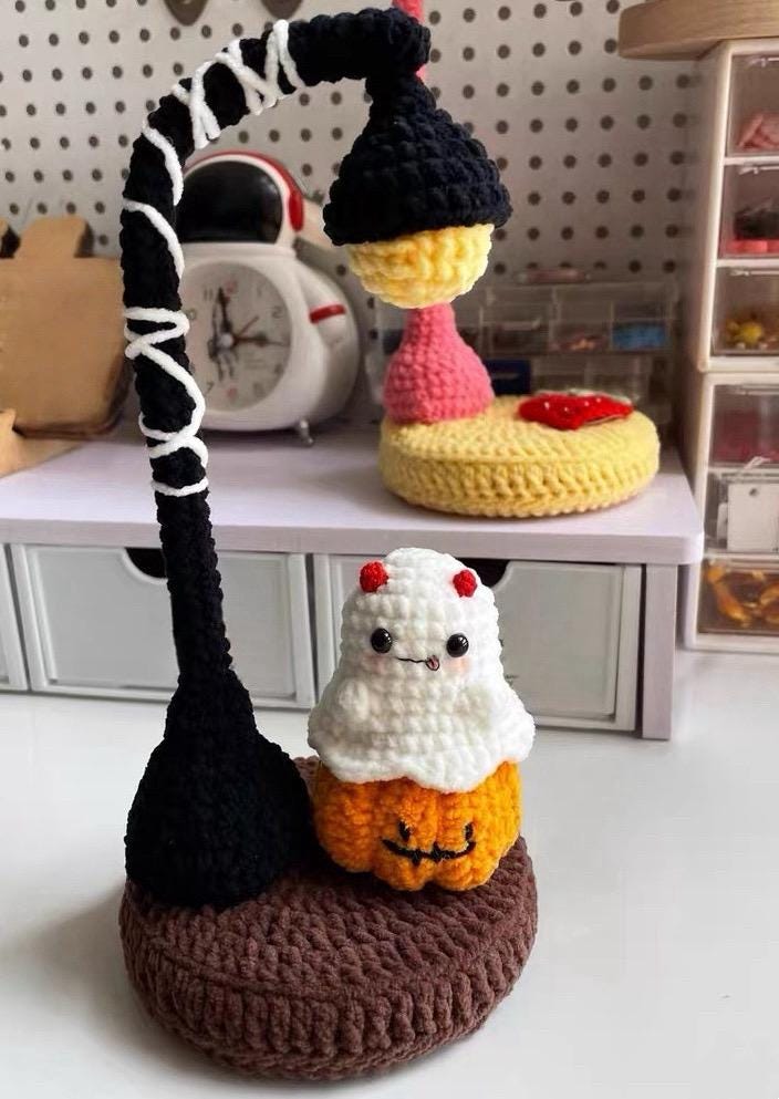 Crochet Halloween Ghost & Pumpkin | Handmade Floating Amigurumi Decor ...