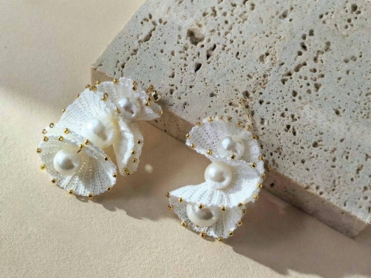 Micro Crochet Earrings, Handmade, Nature Inspired Jewelry, Art Nouveau ...