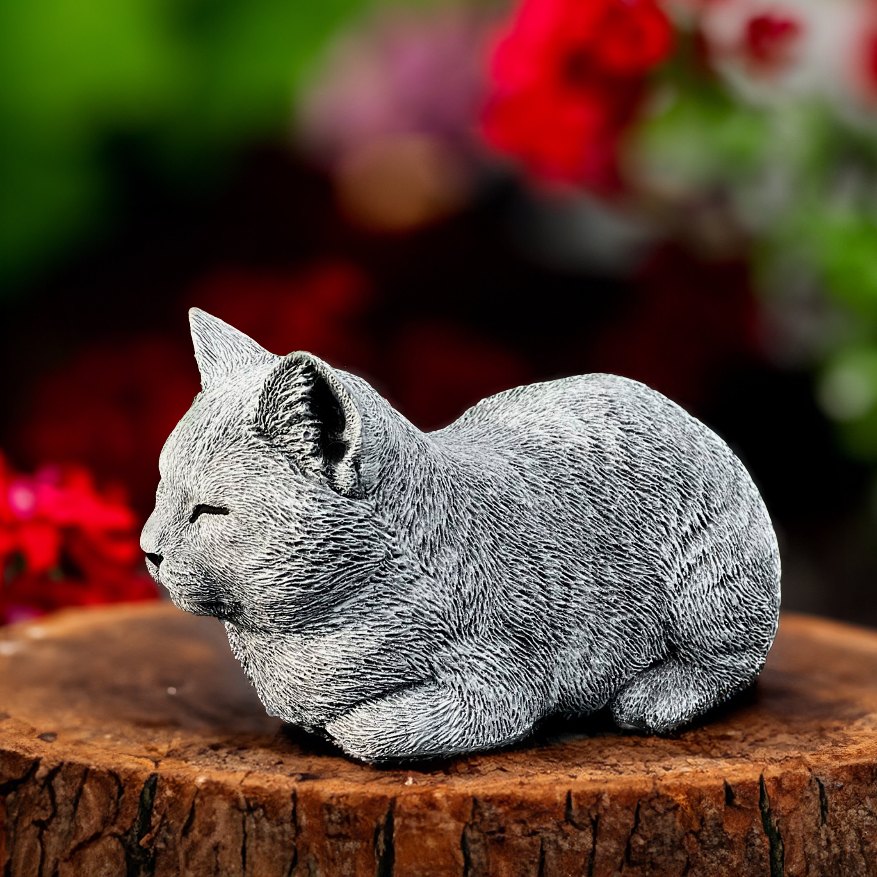 Realistic Cat Statue Outdoor Cat Sculpture Cat Garden Decor Cat Garden ...