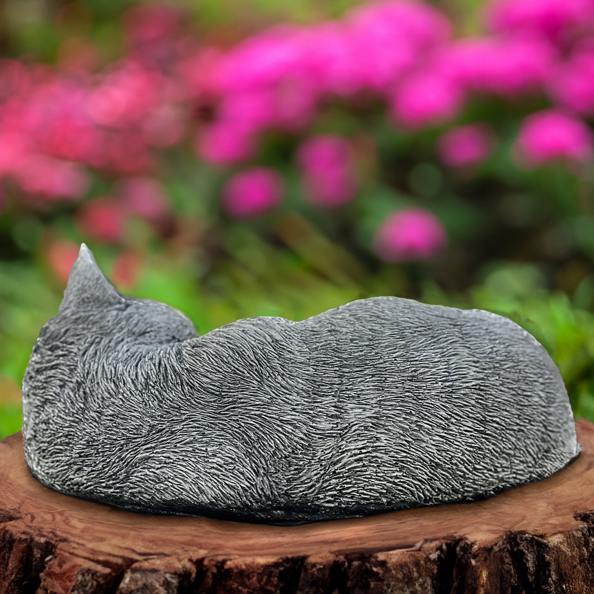 Cute Lying Cat Statue Outdoor Realistic Cat Concrete Cat Sculpture ...
