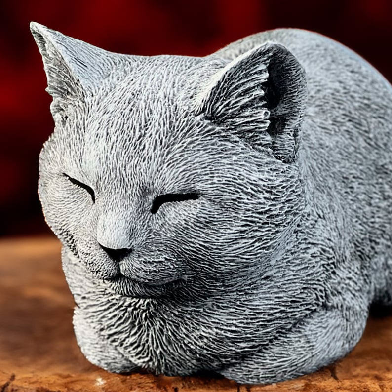 Realistic Cat Statue Outdoor Cat Sculpture Cat Garden Decor Cat Garden ...
