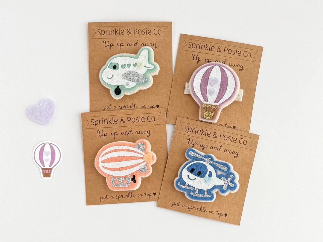 Felt Hair Clips, Airplane, Helicopter, Hot Air Balloon, Baby, Kid - Etsy