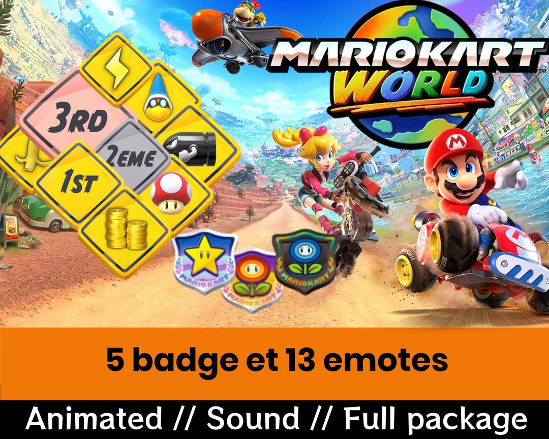 Mario Kart World Emotes Pack / 8 Twitch, Emotes for Twitch, Discord - Etsy