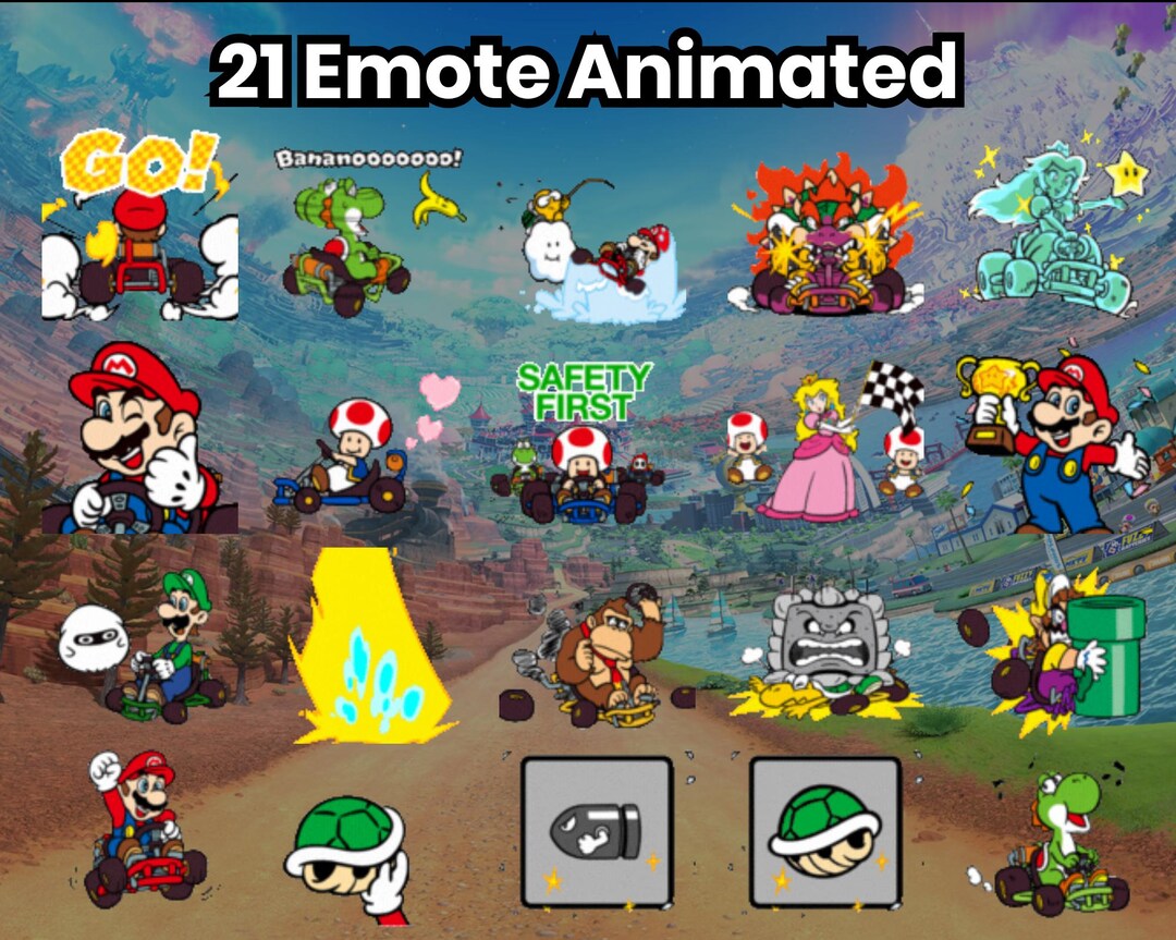 21x Mario Items Emoji Emotes Animated for Twitch - Mario Kart Item ...