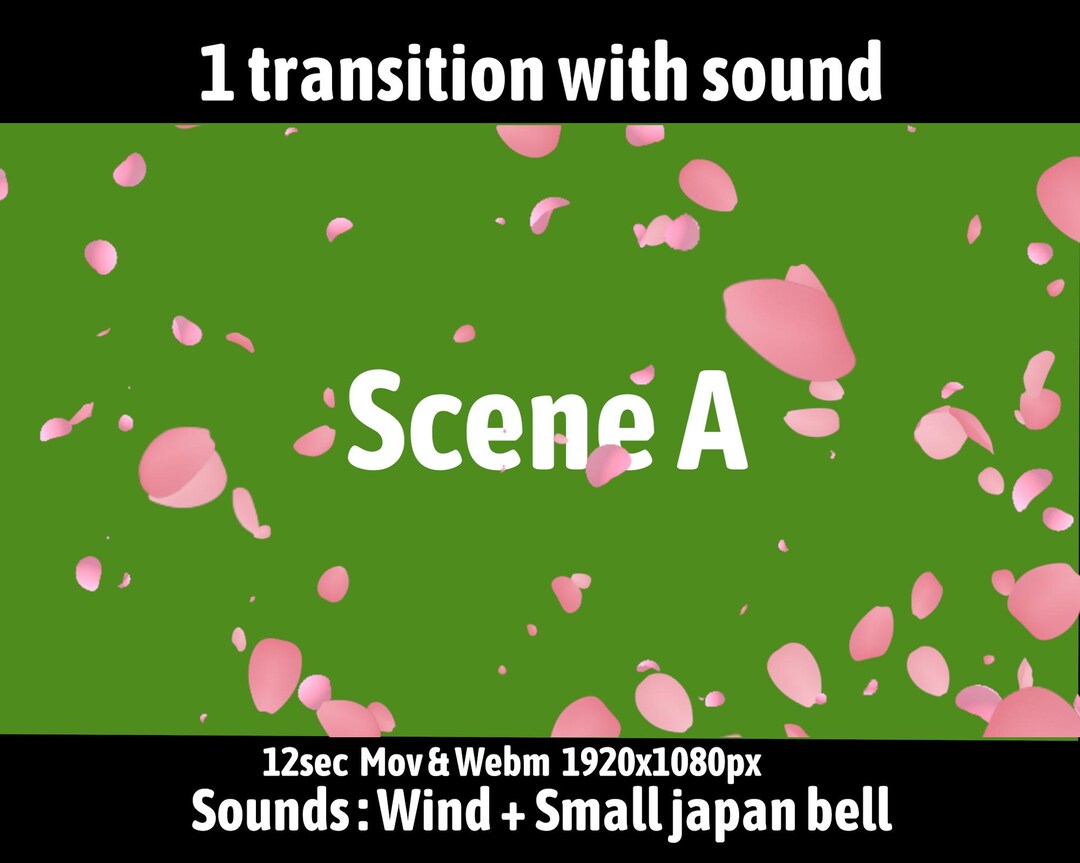 Pink Sakura Cherry Blossom Wind Transition | Animated Stream Transition ...