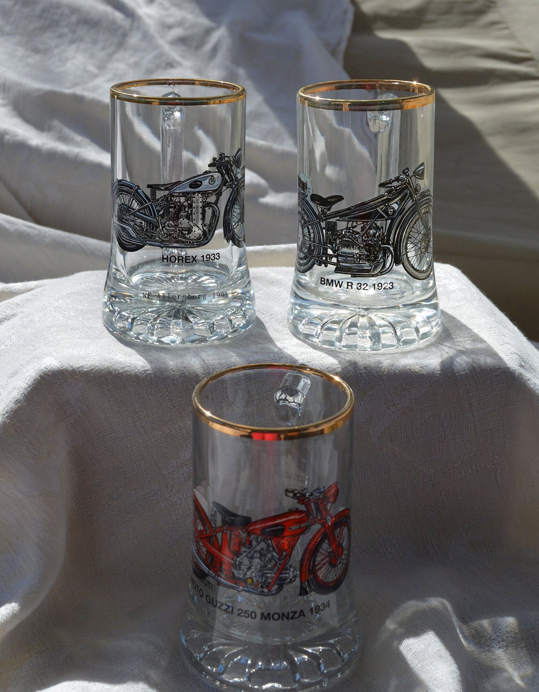 Classic Motorcycle Beer Stein/mug horex 1933, BMW R 32 1923, Moto Guzzi ...