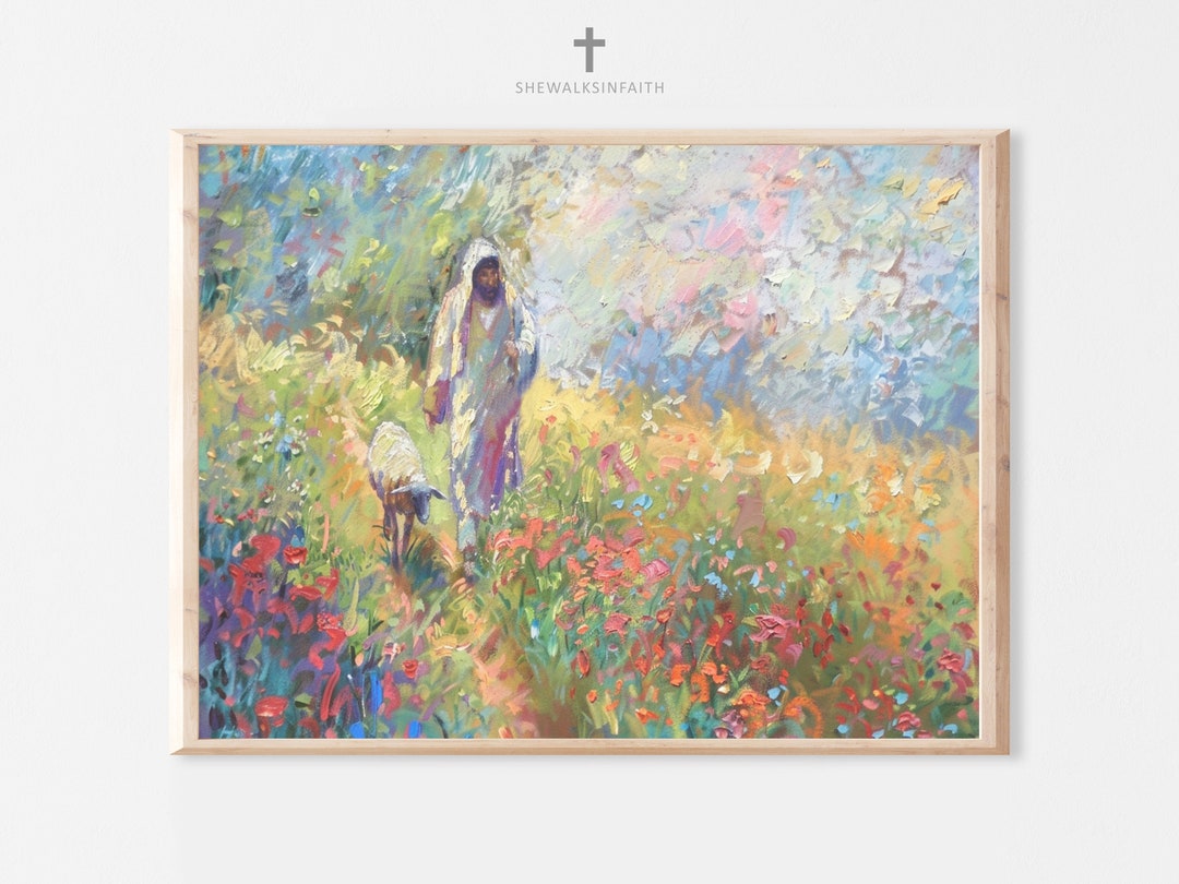 Jesus Leaves the 99 Poster Print Wall Art, Extra Large Colorful ...