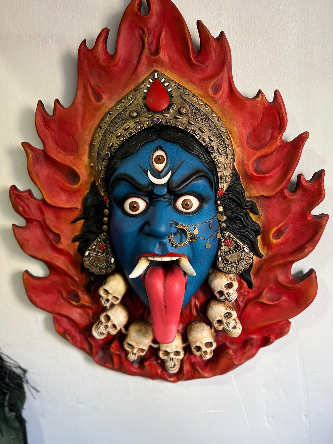 Handmade Kali Wall Art: Hindu Goddess Sculpture (54x41cm) - Etsy