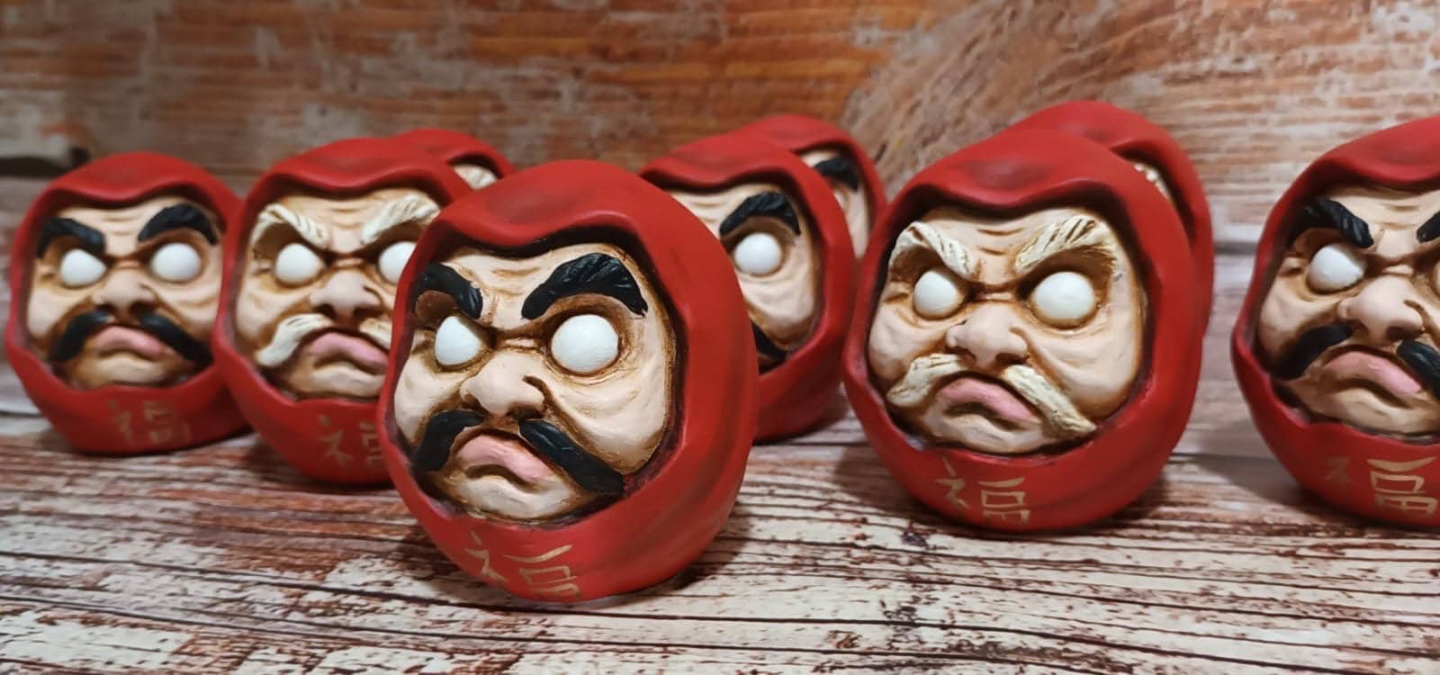 Traditional Japanese Daruma. Handmade Art Collection. Custom Colors. Wood Mask. Japanese ...