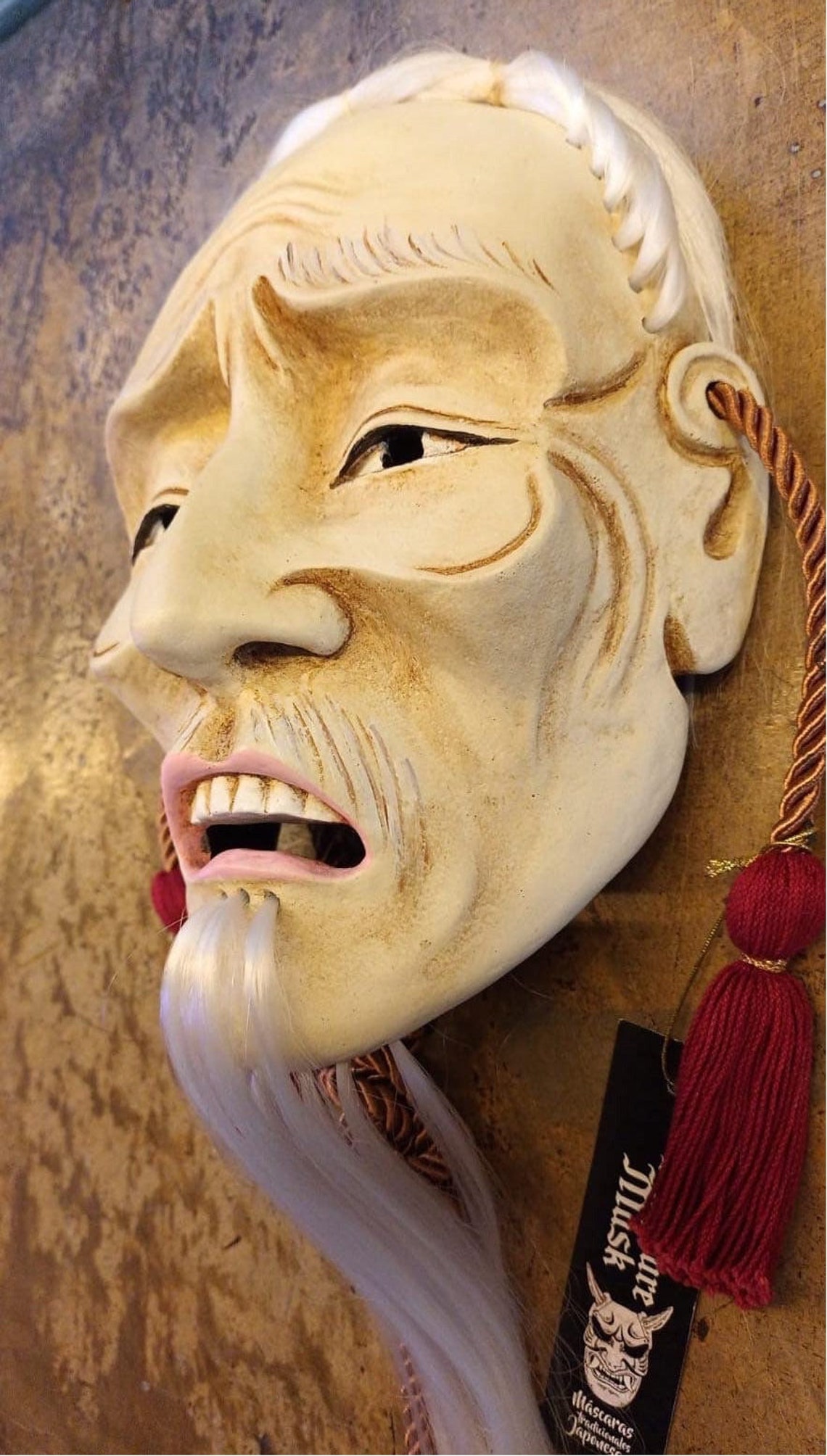 Traditional Japanese Kojo Mask. Handmade Art Collection. Custom Colors ...