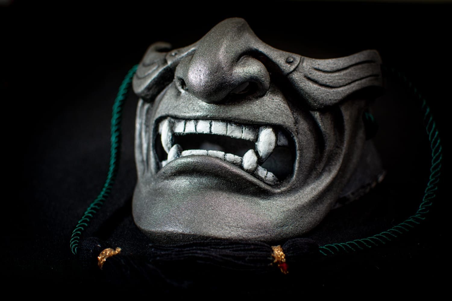 Traditional Japanese Mempo Mask. Handmade Art Collection. Custom Colors ...