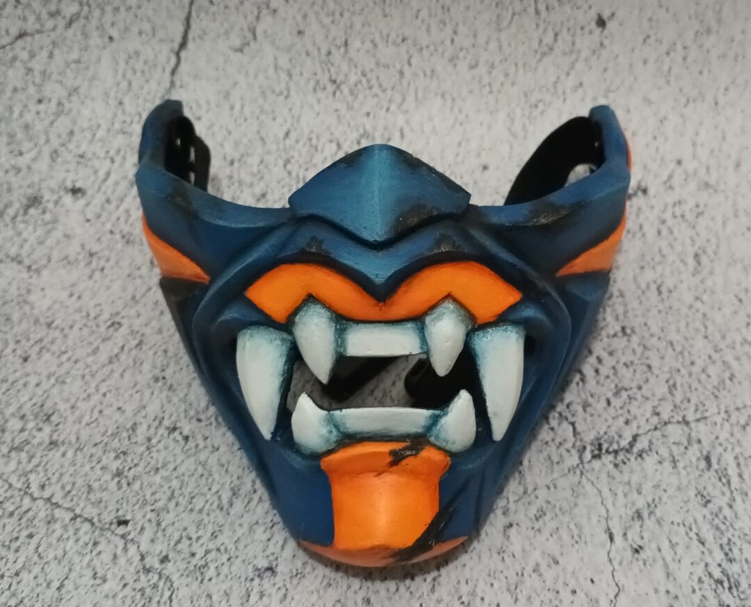 Mempo Yoru Mask Anime . Handmade With Custom Colors. Art for Collection ...