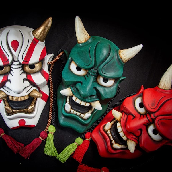Traditional Japanese Oni Mask - Etsy