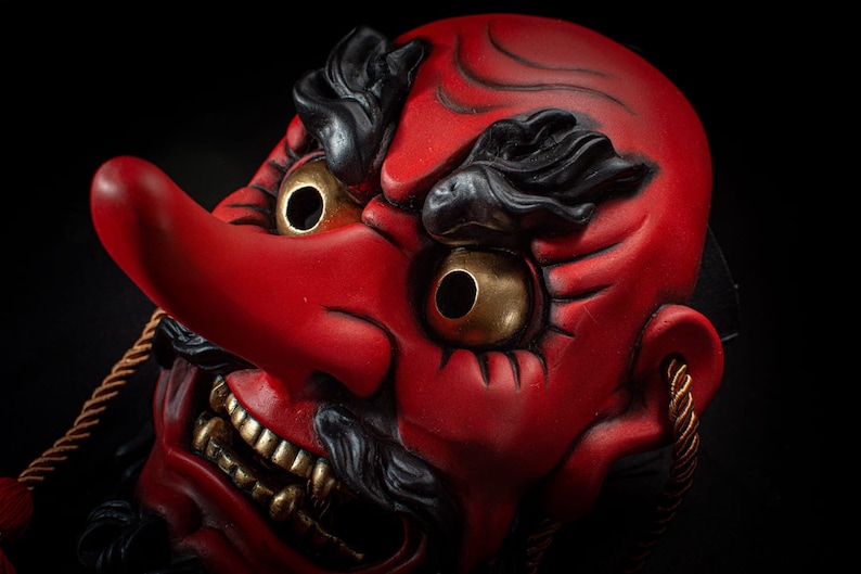 Traditional Japanese Tengu Mask. Handmade Art Collection. Custom Colors ...