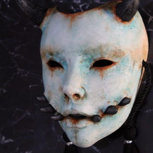 Shinigami Mask, Japanese Folklore Art, Halloween Cosplay, Wall Decor - Etsy