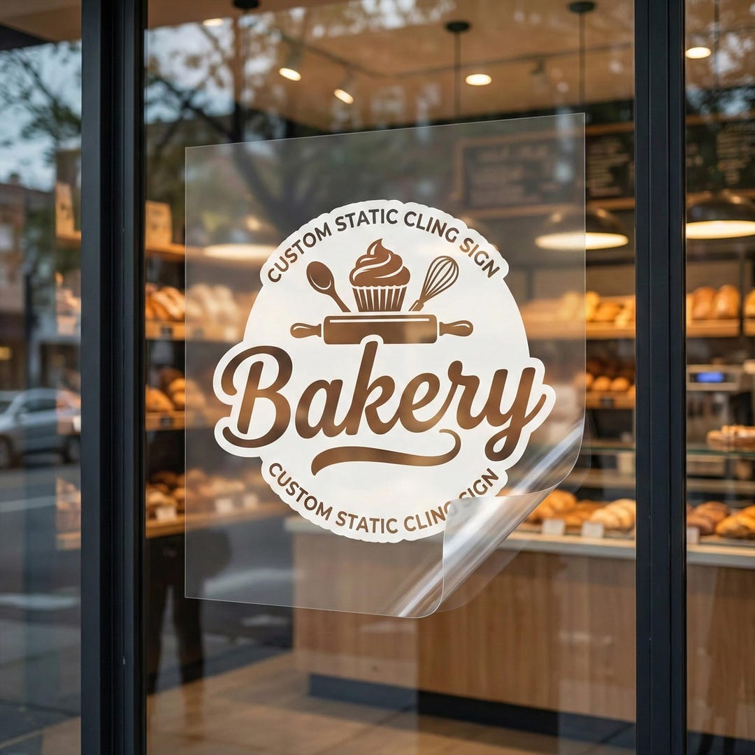 Custom Window Cling | Storefront Decal for Logo | Reusable Static Cling ...