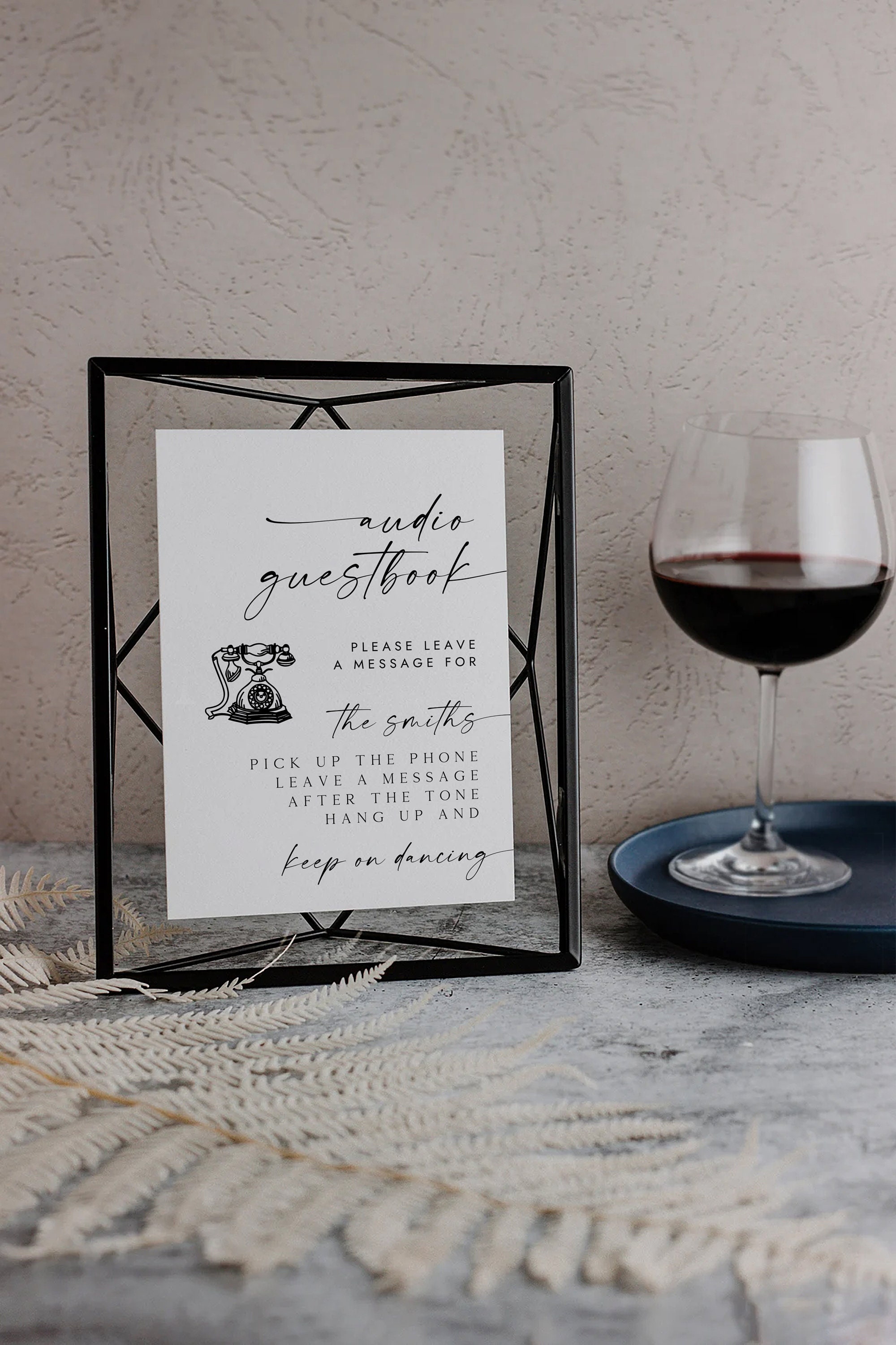 Telephone Guest Book Sign Template, Wedding Audio Guestbook, Leave Me A ...