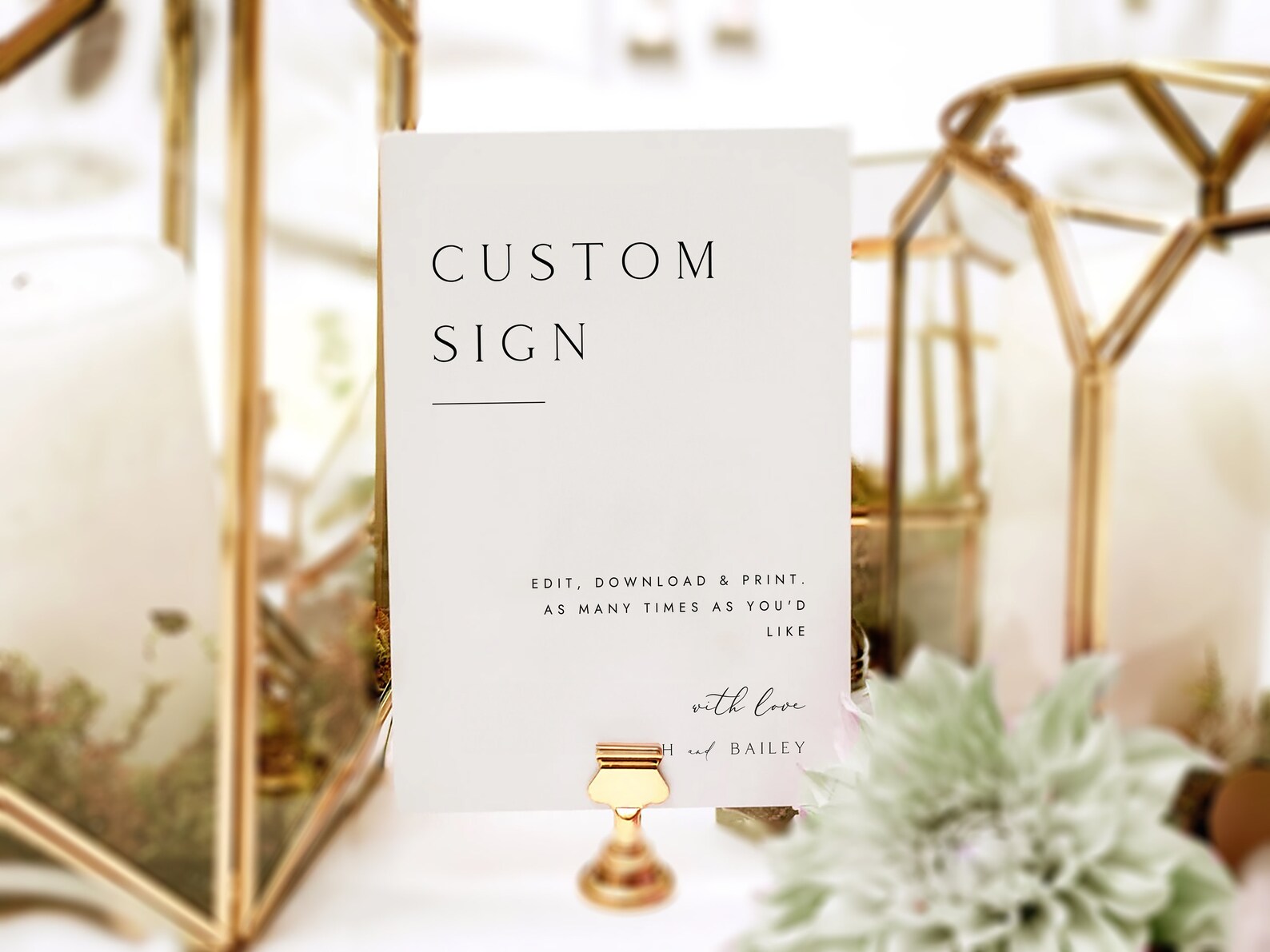 Minimalist Custom Sign Template, Modern Wedding Sign Printable ...