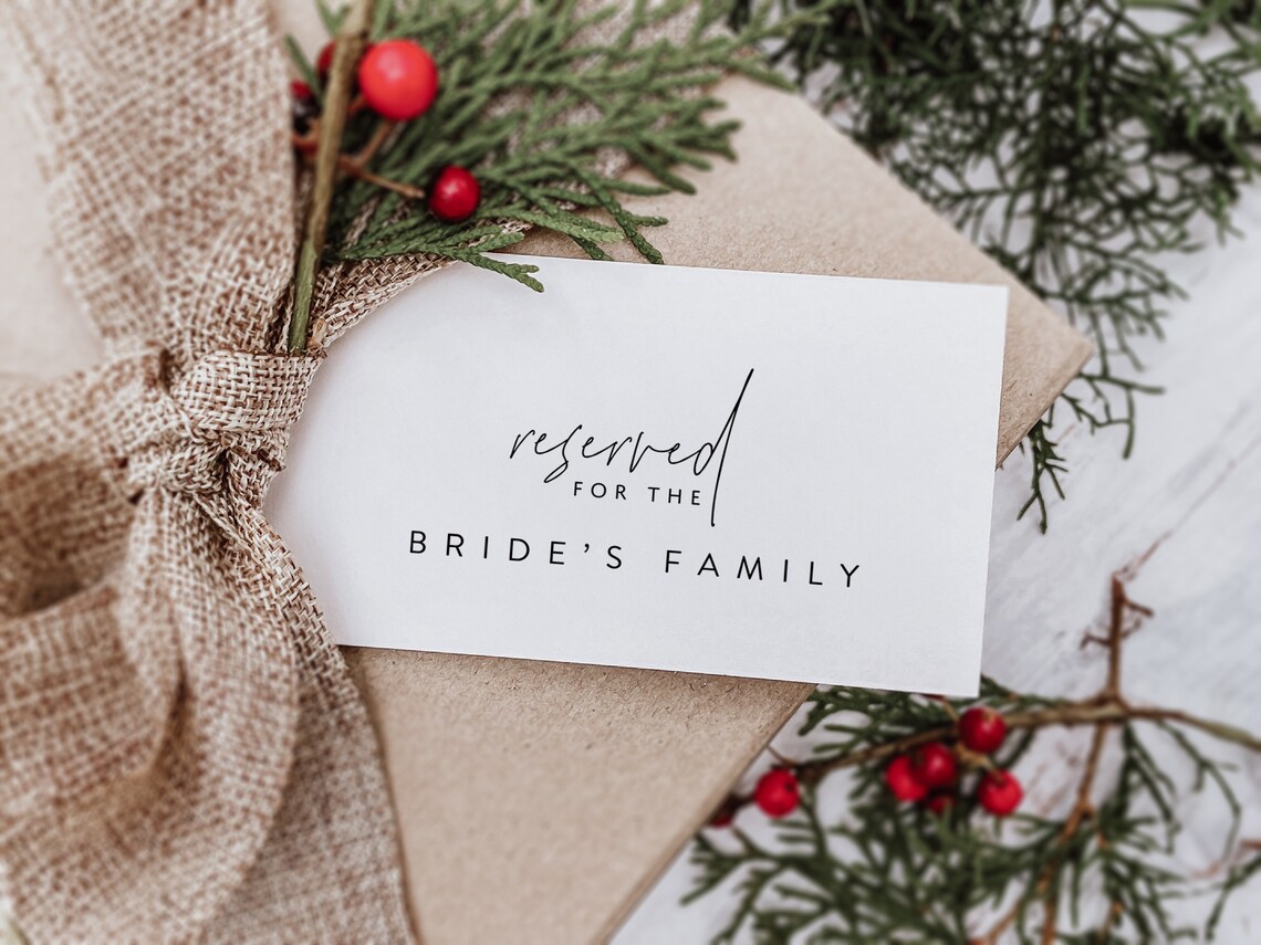 Wedding Reserved Sign Template, EDITABLE Color,reserved Sign Template ...