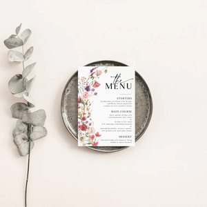 Minimalist Wedding Menu Template Modern Script Wedding Dinner - Etsy