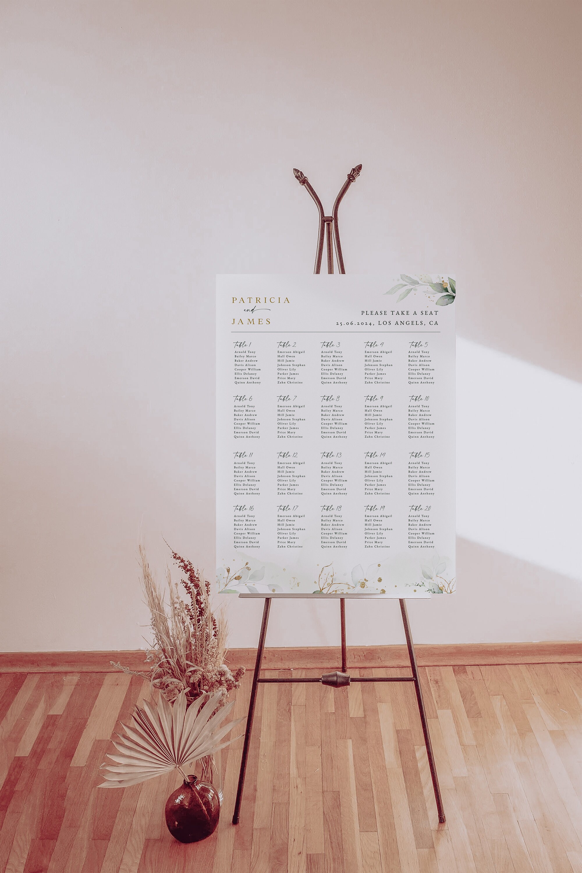 EDITABLE Wedding Seating Chart Template Modern Minimalist - Etsy