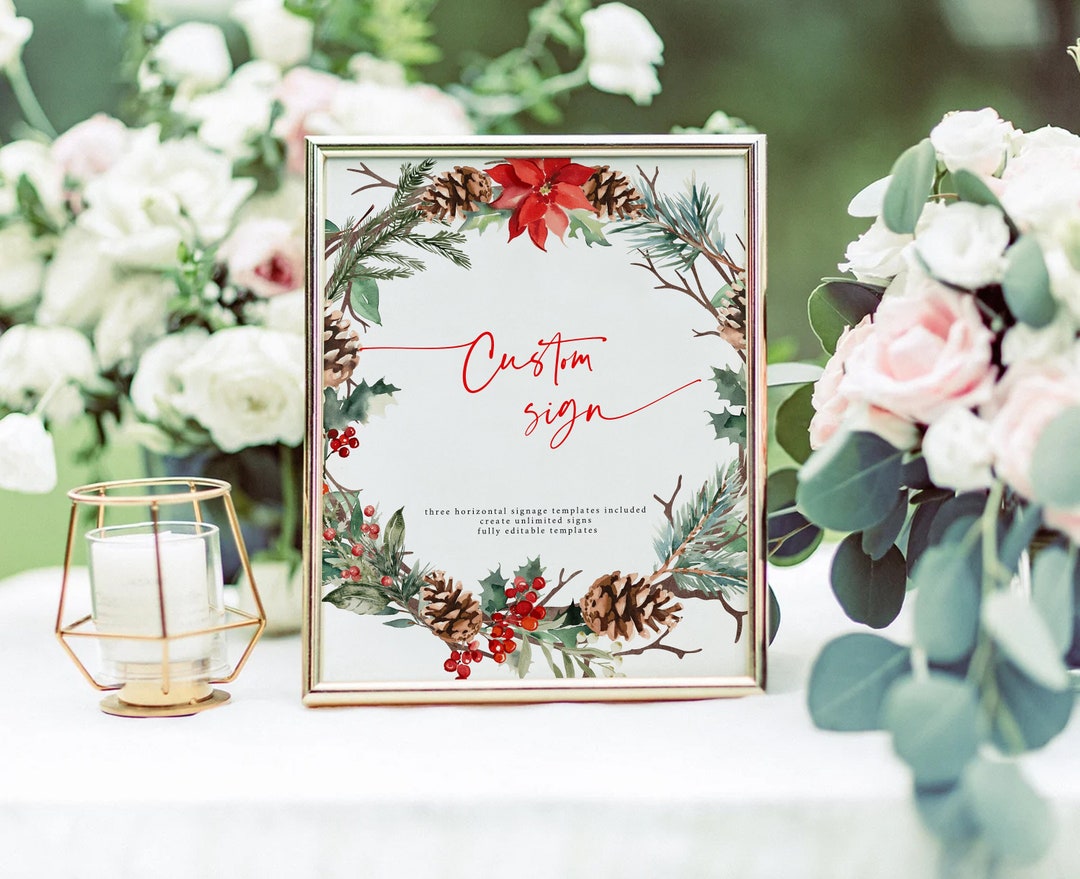 Christmas Editable Sign Template, Printable Shower Sign, Edit With ...
