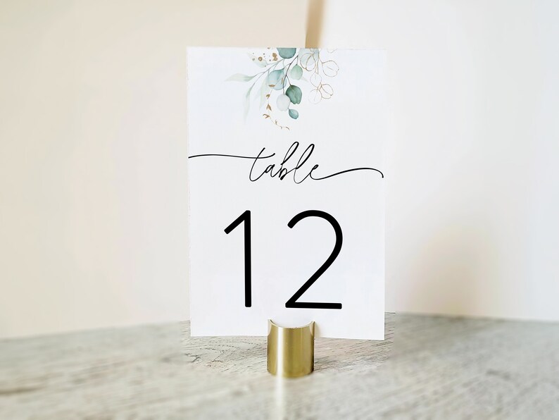 Table Numbers Printable, Table Numbers Template, Calligraphy Table ...