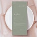 Sage Green Wedding Menu Template, DIY Wedding Menu, Modern Wedding Menu ...