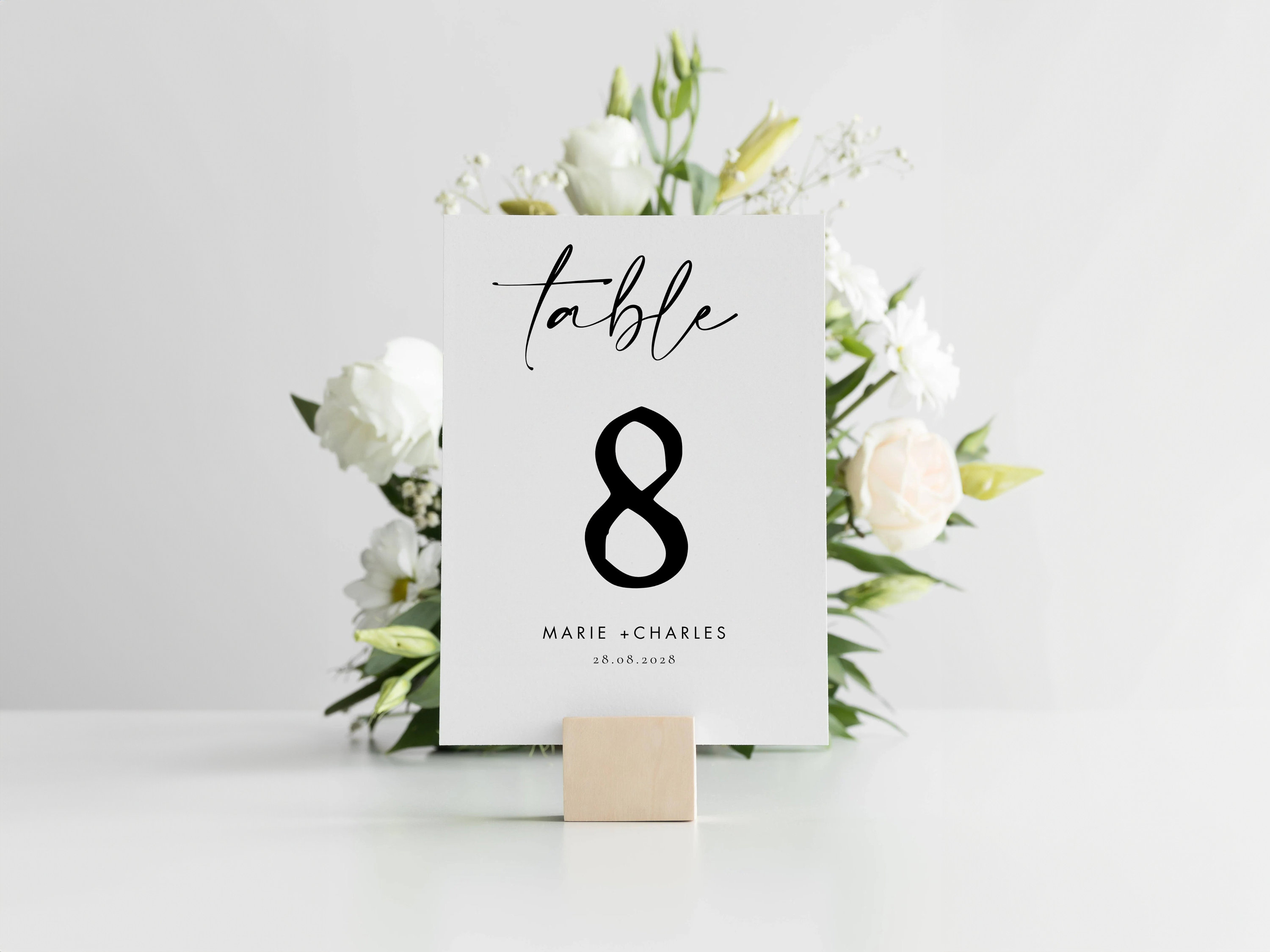 Table Numbers Printable, Table Numbers Template, Calligraphy Table ...