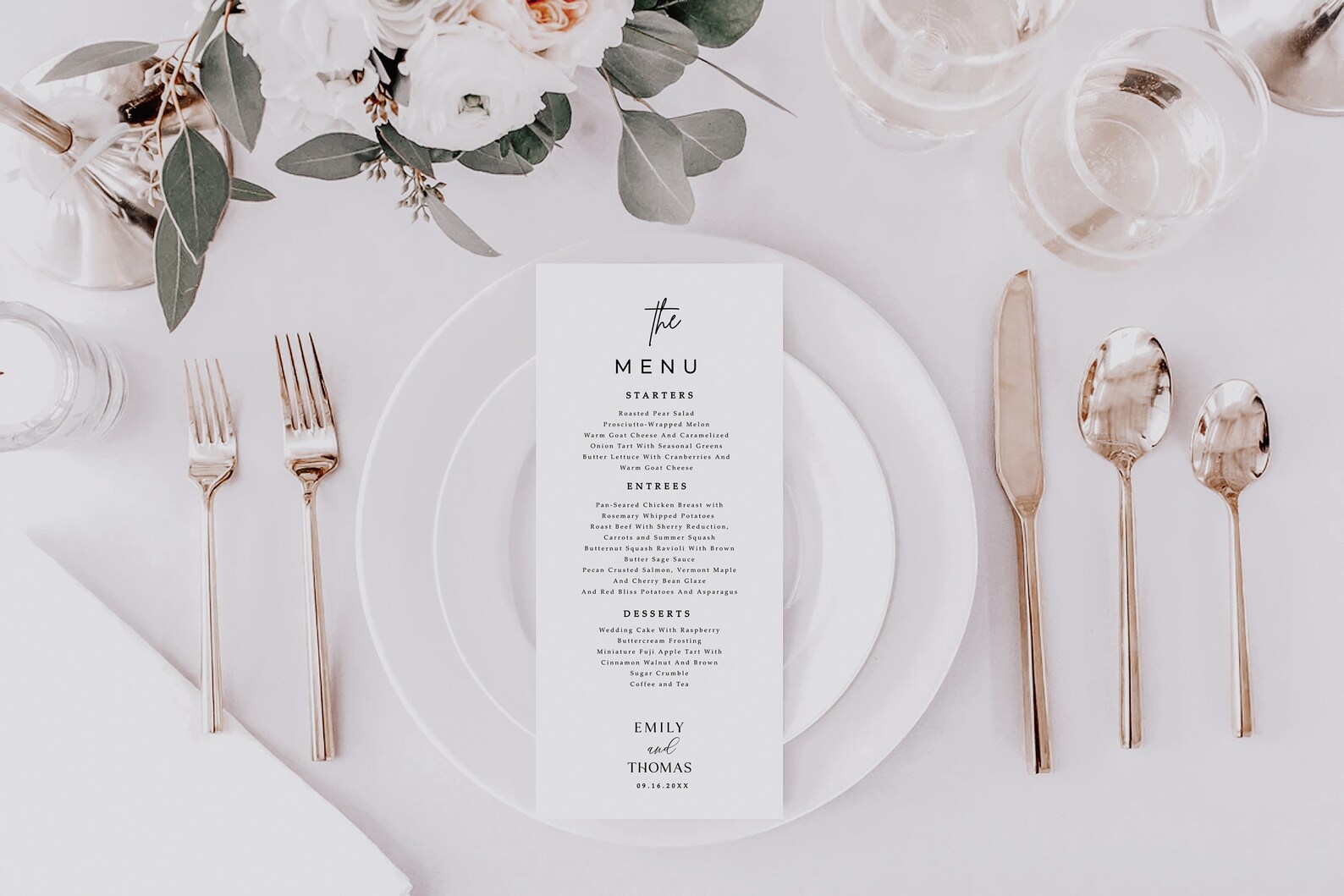 Wedding Menu Template DIY Wedding Menu Modern Wedding Menu - Etsy